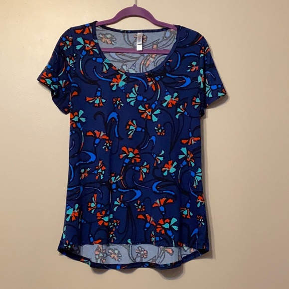 LuLaRoe | Tops | Lularoe Blue Flower Top Medium | Poshmark